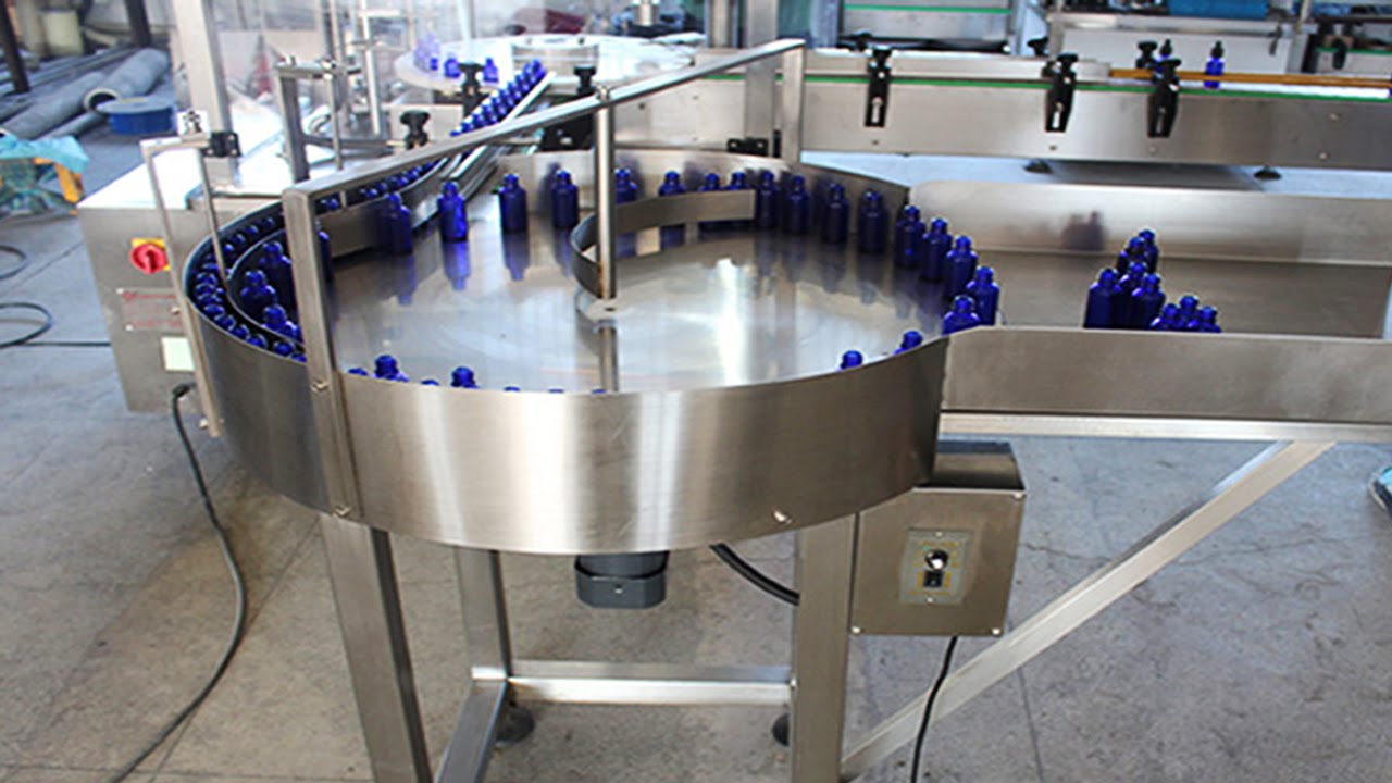 round square bottle turntable unscrambler for filling capping label ...