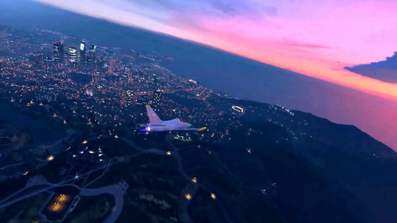 GTA V spectacular view Los Santos Sunset/ Flying 1440p - YouTube