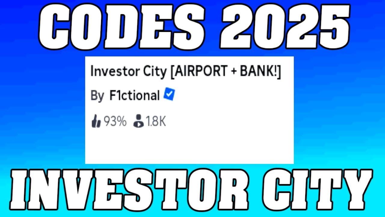 Investor City Codes 2025 in Roblox ! ⤵️ - YouTube