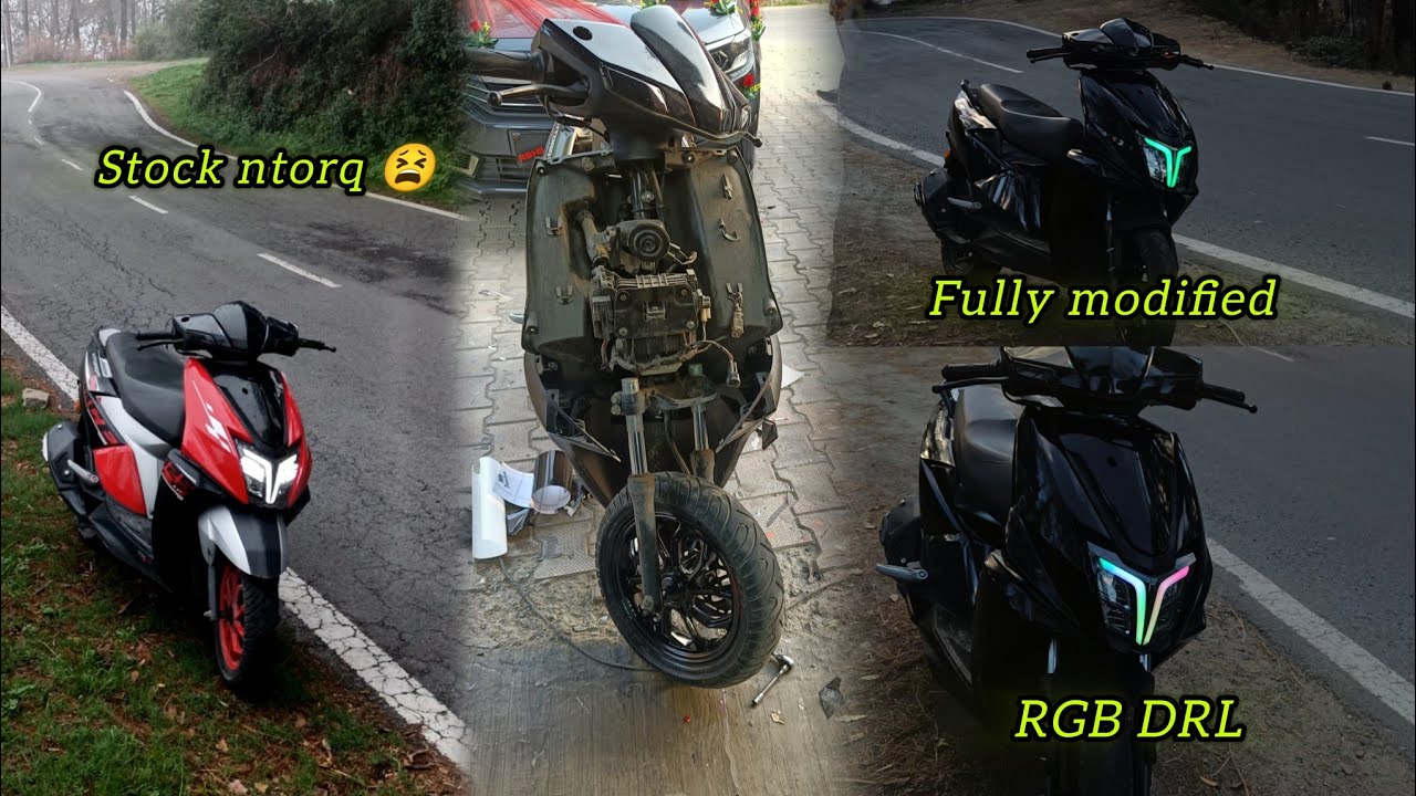 Ntorq fully modified 🖤Red to black and RGB DRLS 🔥 - YouTube