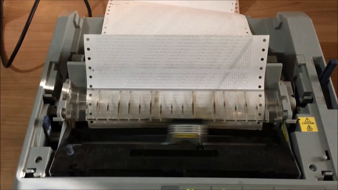 How to print a self test on an Epson FX 890 dot matrix printer - YouTube