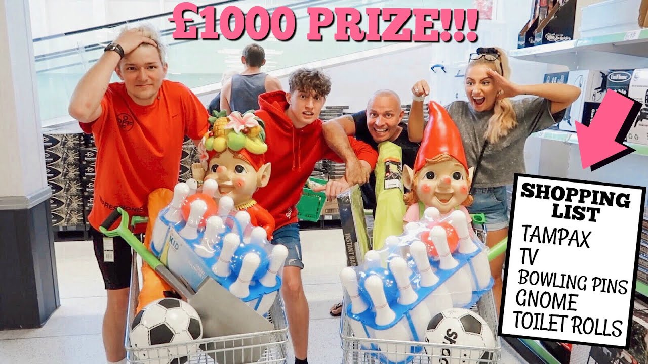 FIRST ONE TO complete the shopping list challenge WINS £1000!! - YouTube