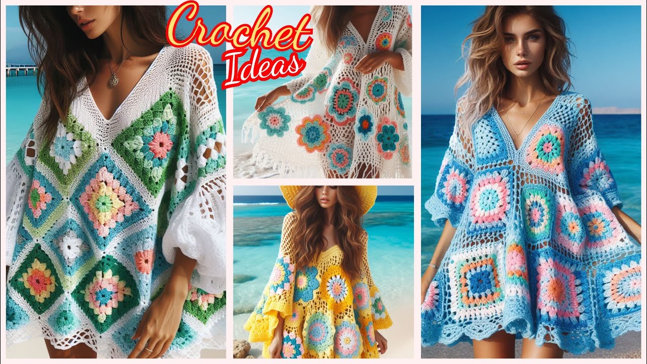 YARN Knitted Clothing |Dress model with wool (share ideas)Granny Squere ...