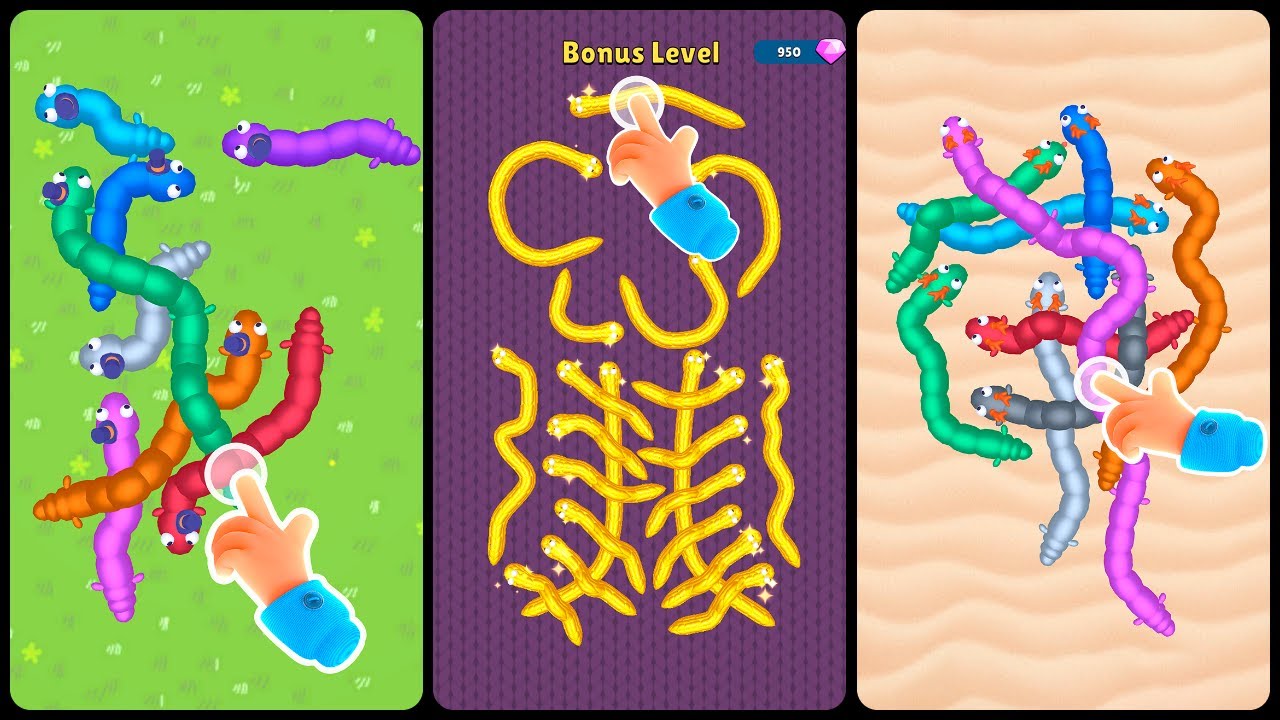 Tangled Worms: Puzzle Quest Mobile Game | Gameplay Android - YouTube