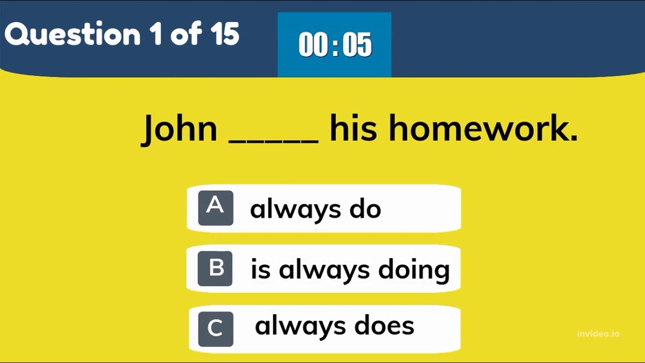 Present Simple VS Present Continuous | Grammar Test - YouTube