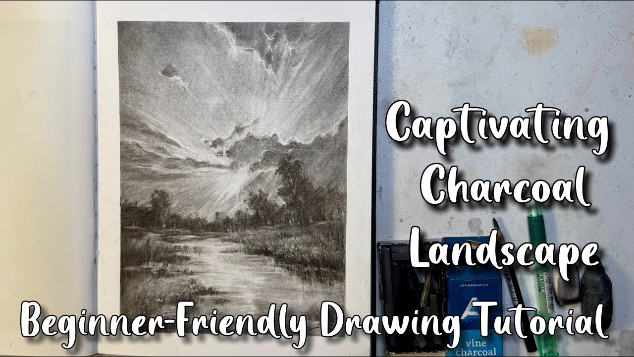 Charcoal Strokes Bring Sunrise to Life: A Mesmerizing Landscape Sketch ...
