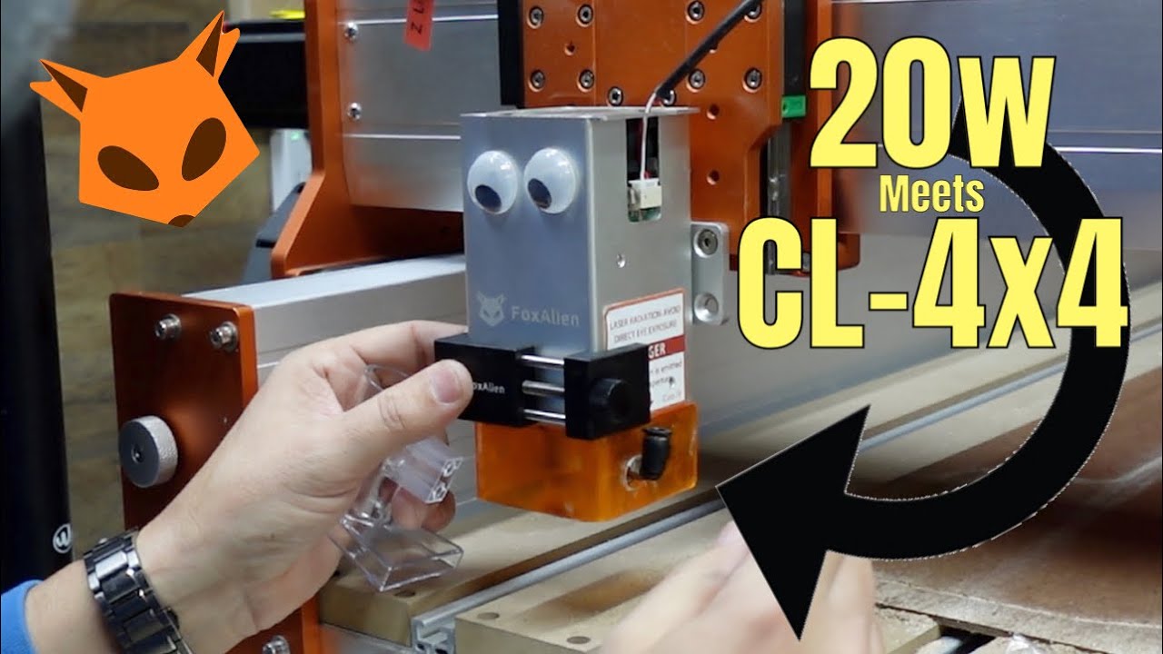 FoxAlien 20w Laser + CL-4x4 CNC - Custom Wiring Made Easy! - YouTube