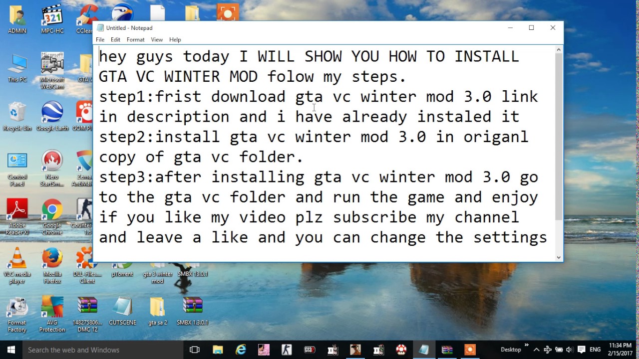 How to install gta vc winter mod 3.0 - YouTube