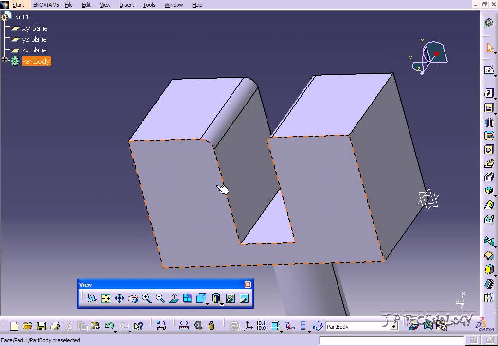 Catia V5 study step by step 61-Face - Face Fillet.avi - YouTube