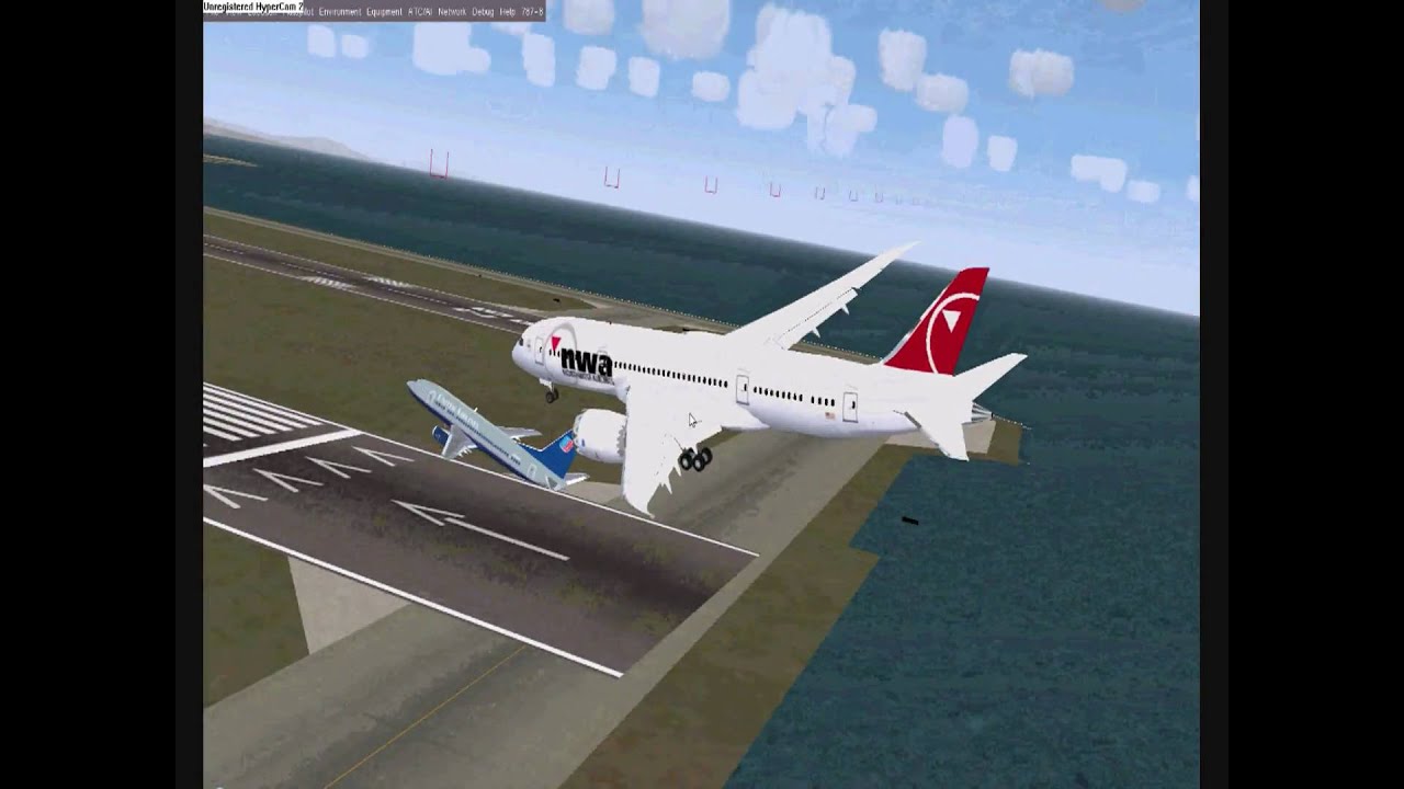 FlightGear KSFO NWA - 787 Landing - YouTube