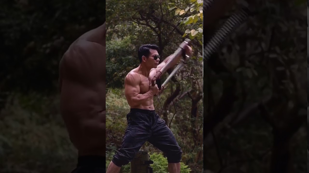 Push Down Bar Machine - Chest Expander at Home Workout Equipment - YouTube