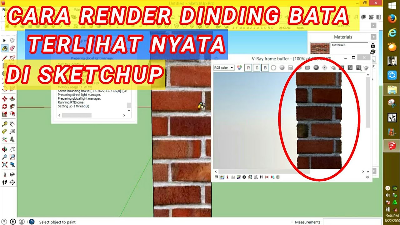 Cara Render Dinding Bata Di Sketchup - YouTube