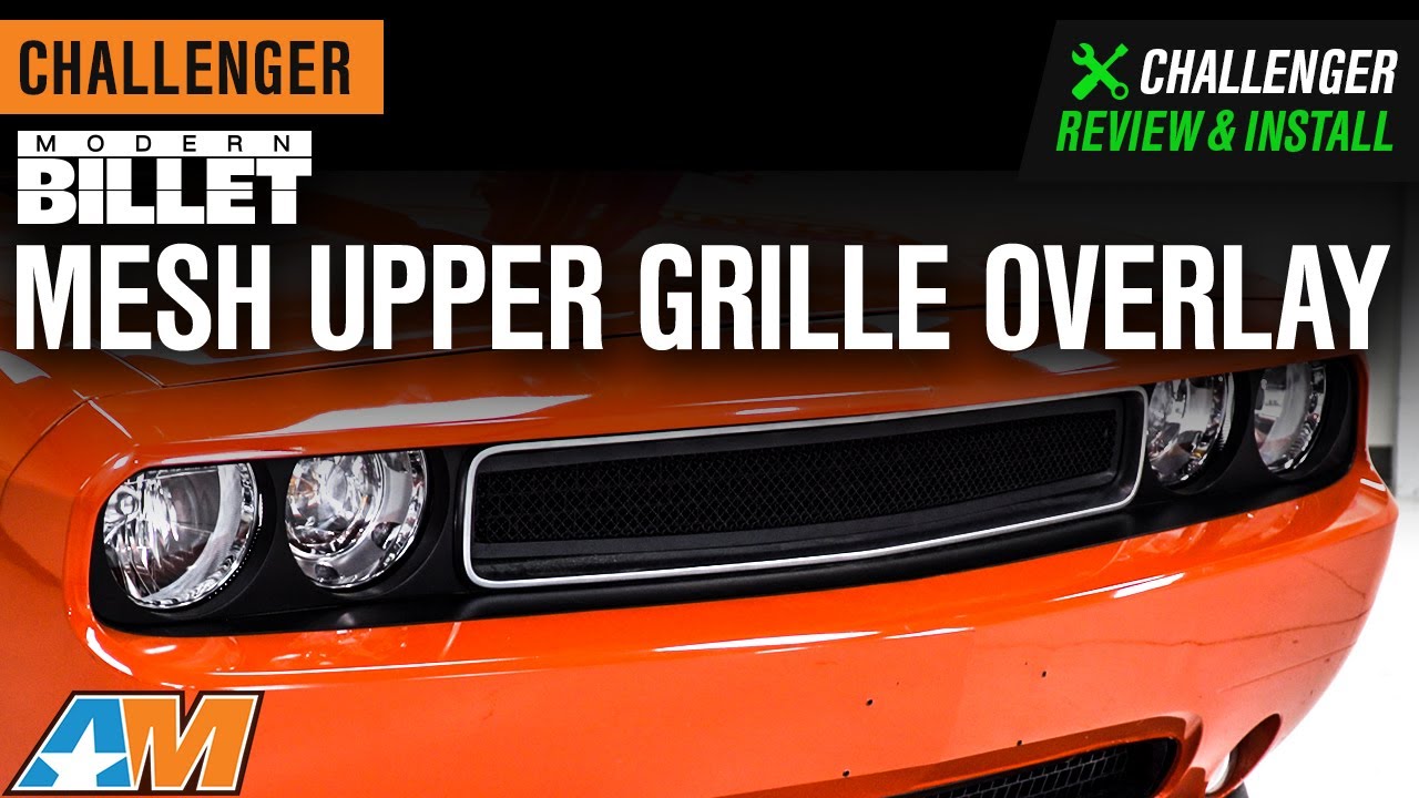 2008-2014 Challenger Modern Billet Mesh Upper Grille Overlay; Black ...