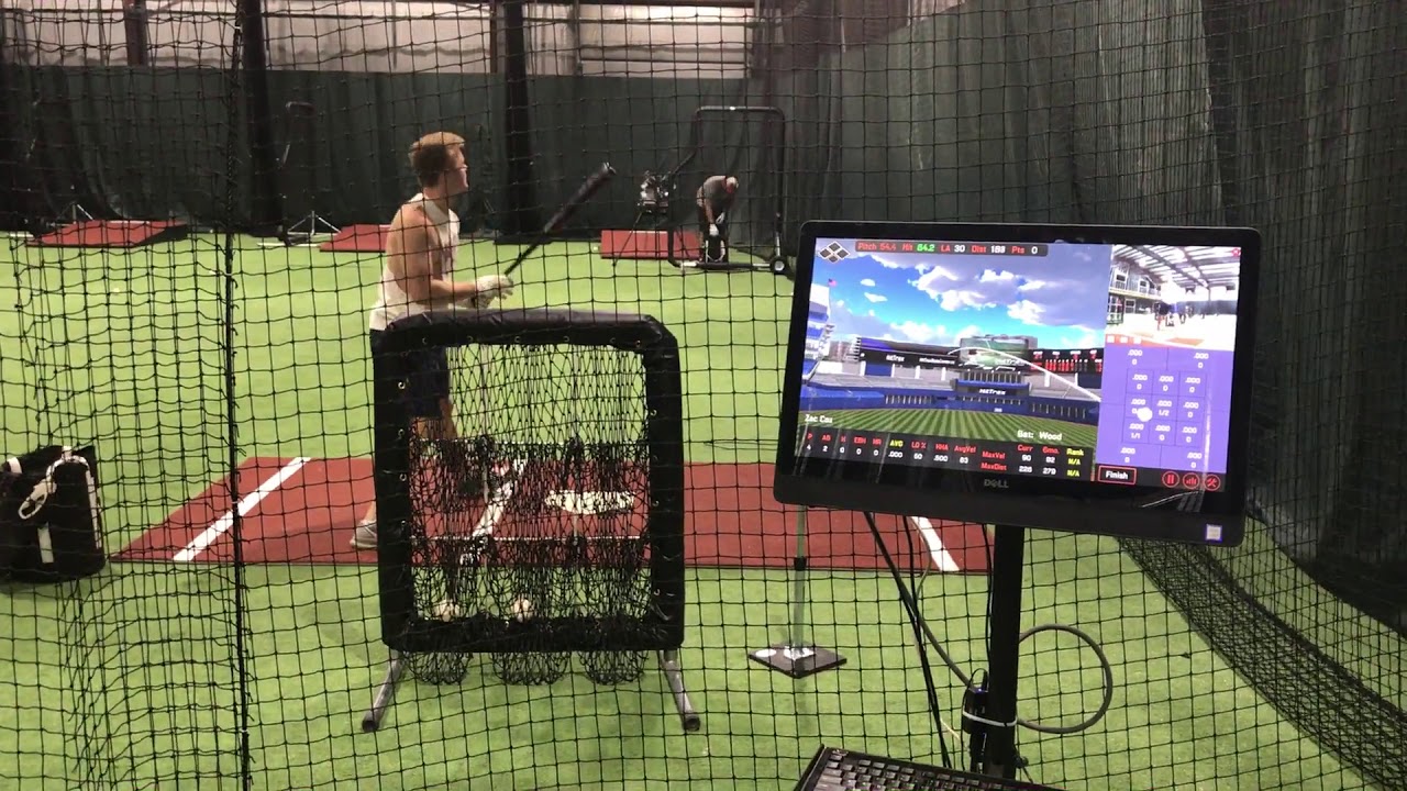 2019 Kansas commit Zac Cox testing out the HitTrax!!! - YouTube