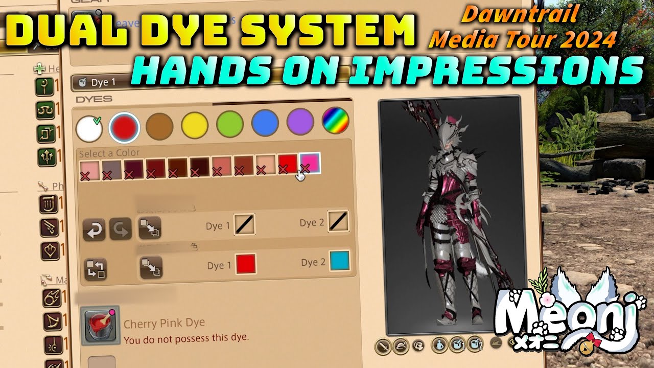 FFXIV: Dual Dye Channels Hands on - Meoni's Dawntrail Media Tour 2024 ...