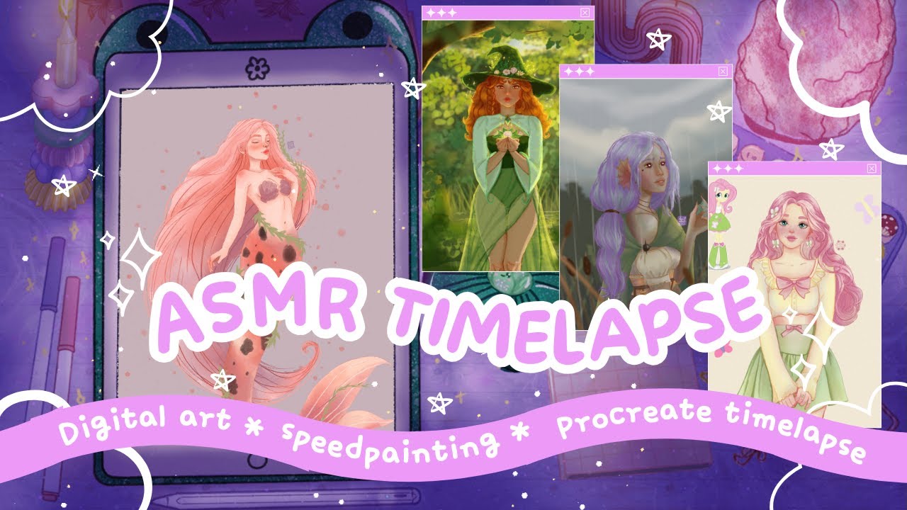 ASMR Rain & Fireplace Procreate Speedpaint Timelapse Cozy Digital Art Compilation | No Ads - YouTube