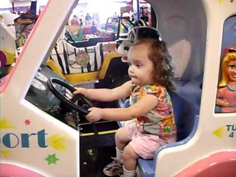 Jazmyne @ Chuck E Cheese Driving her princess car with a dog - YouTube