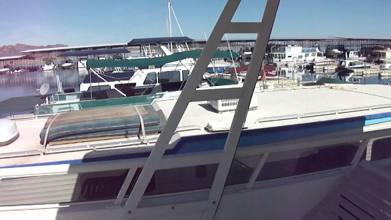 1987 Three Buoys 52' Houseboat Canopy Boulder Boats Lake Mead - YouTube