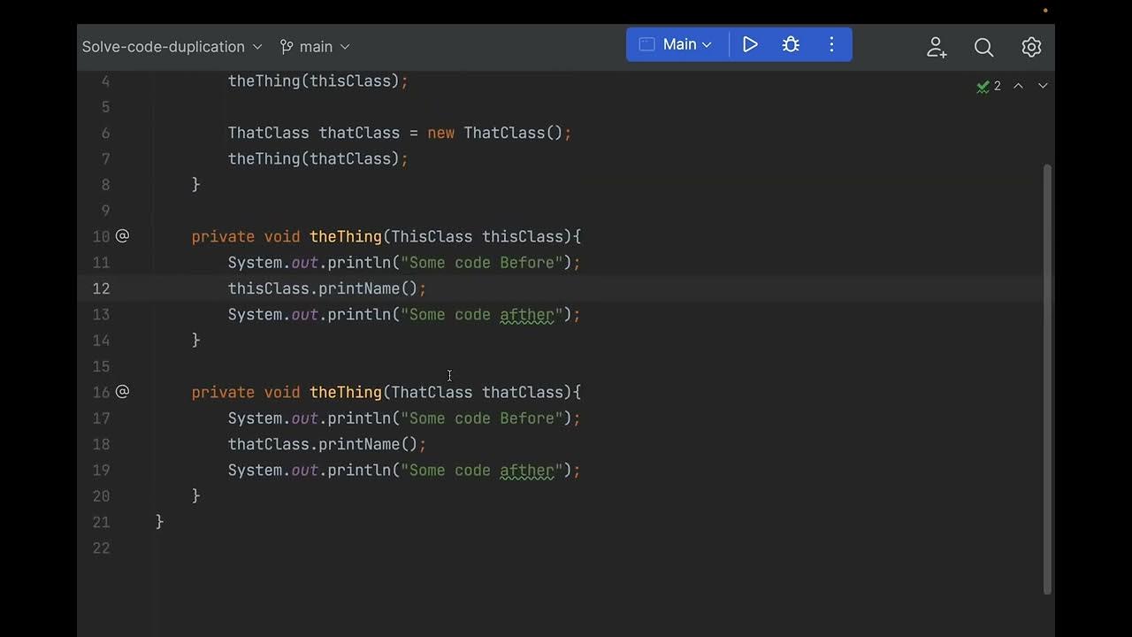 [1] Java Dojo, Solve duplicate code with Interfaces - YouTube