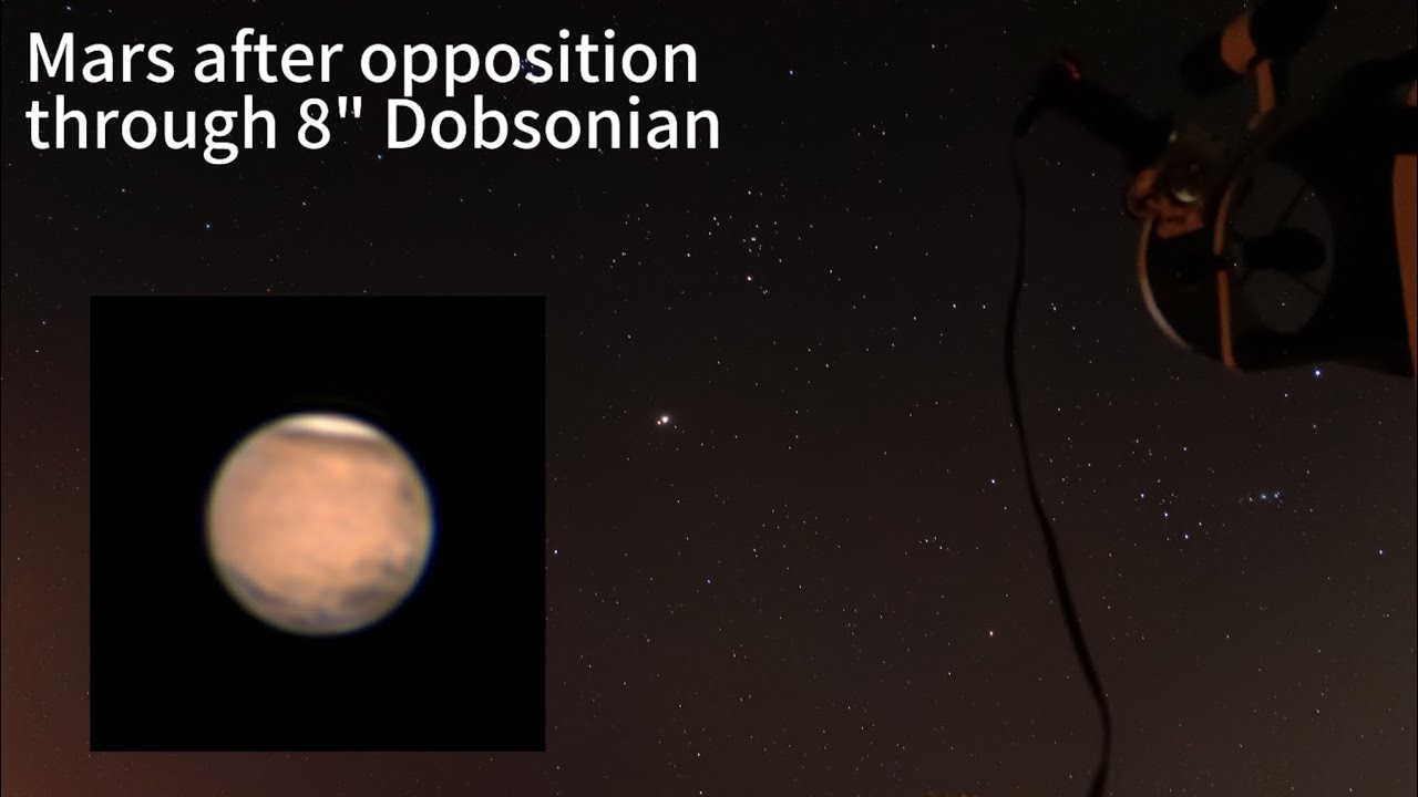 Mars post-opposition through my 8" Dobsonian - YouTube