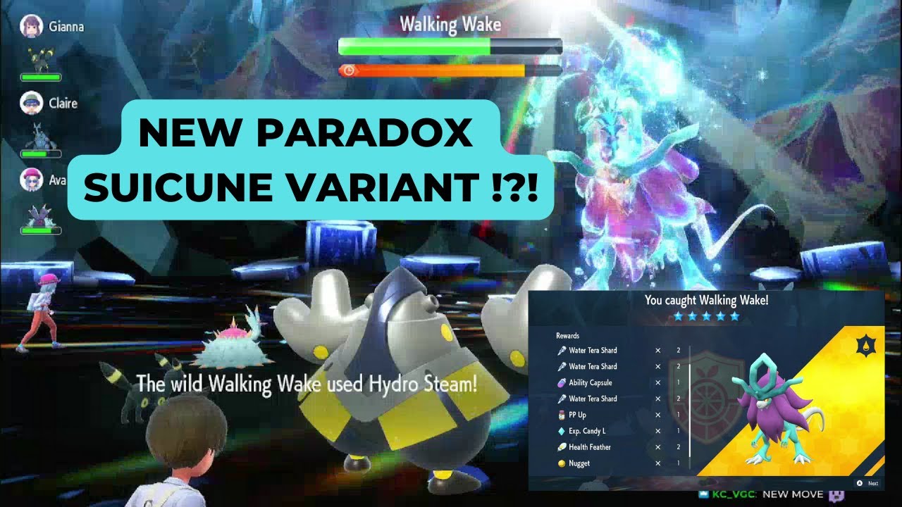 WALKING WAKE TERA RAID NEW PARADOX SUICUNE SCARLET AND VIOLET - YouTube