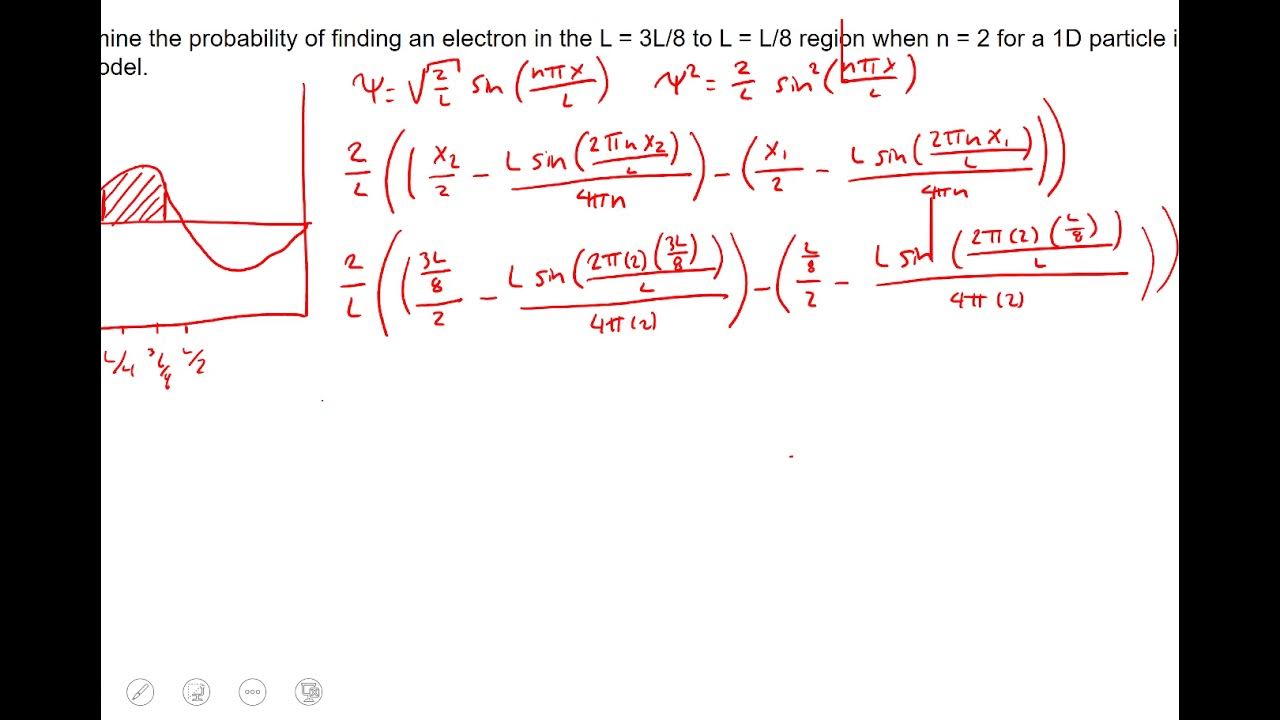 1D Particle in a box Determine probability of a region - YouTube