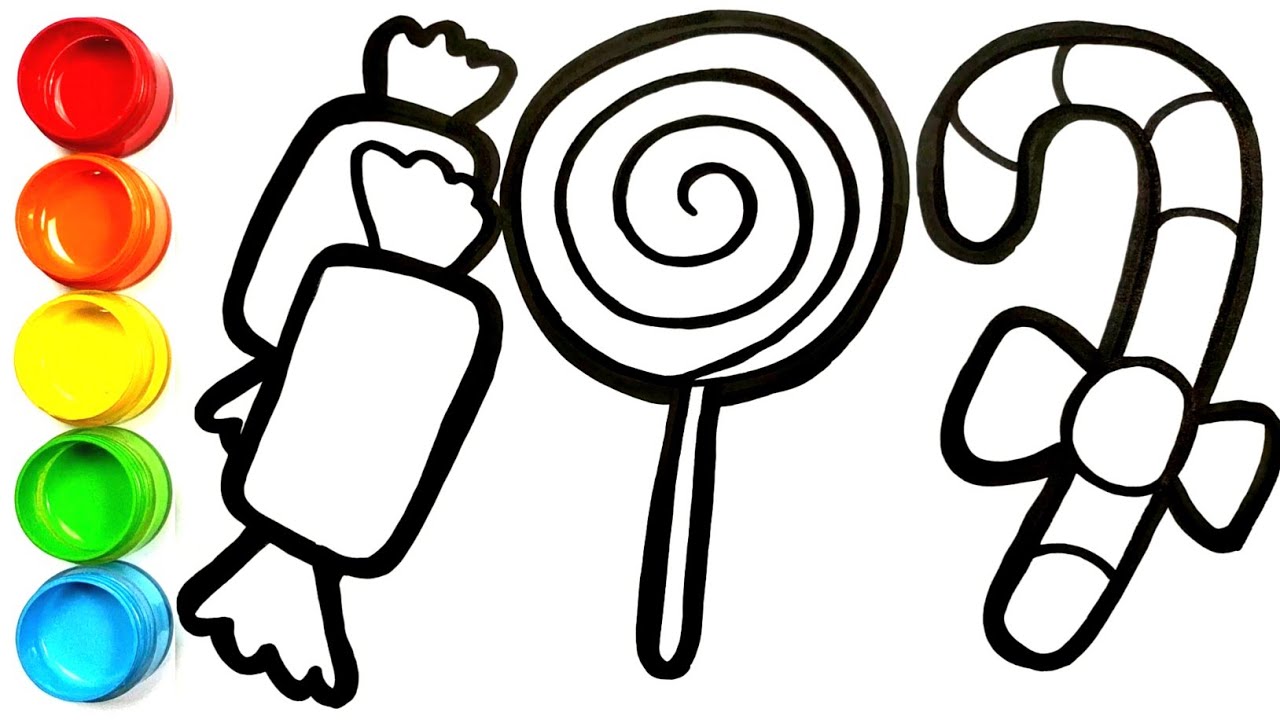 Cara Menggambar dan Mewarnai Permen Warna-warni | Candy Drawing and ...