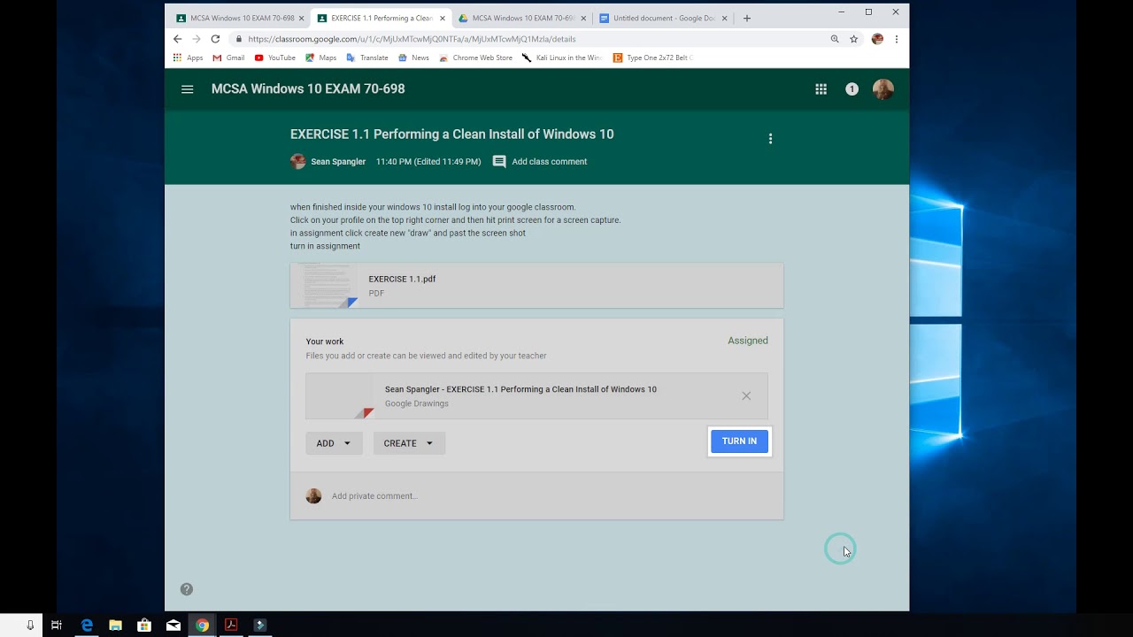 How To Turn In Exercise 1 1 Windows 10 For Our Google Classroom YouTube how-to-turn-in-exercise-1-1-windows-10-for-our-google-classroom-youtube