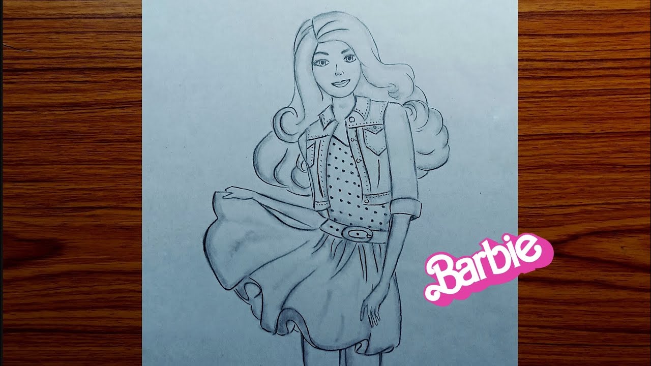 Easy Barbie Doll Drawing || How To Draw Barbie Doll Drawing || Step By ...