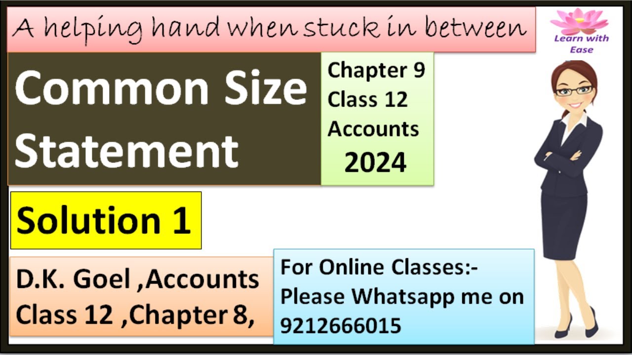 Common Size Statement| Q1 Common Size Statement| Class 12| Accounts| D ...