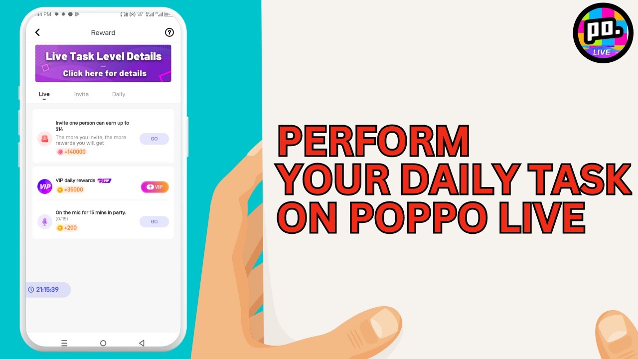 How to Perform Your Daily Task On Poppo Live - YouTube