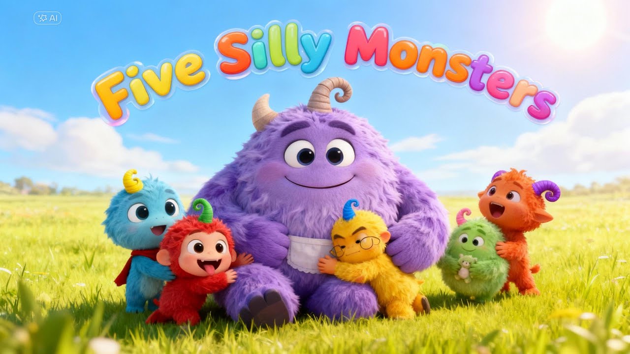 Five Silly Monsters | Counting Song for Kids | Fun & Cute Monster ...