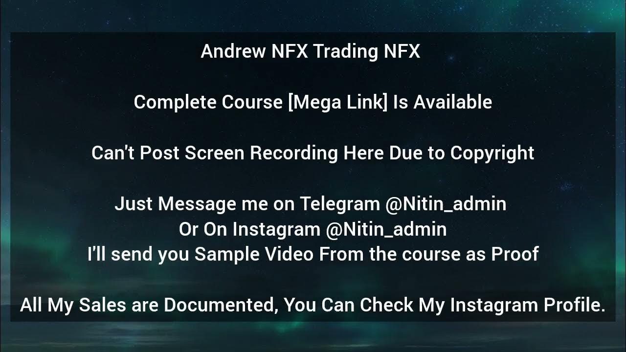 Andrew NFX Trading NFX - YouTube