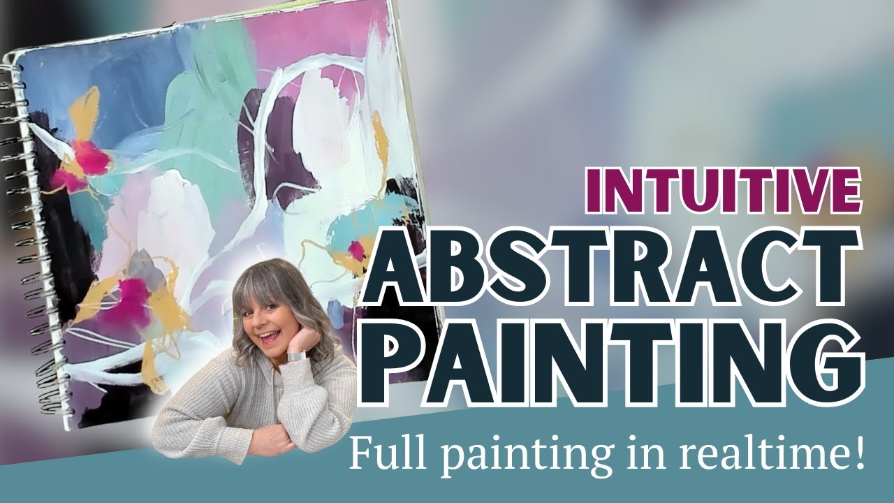Intuitive abstract painting demo | Turn leftover paint into an ...