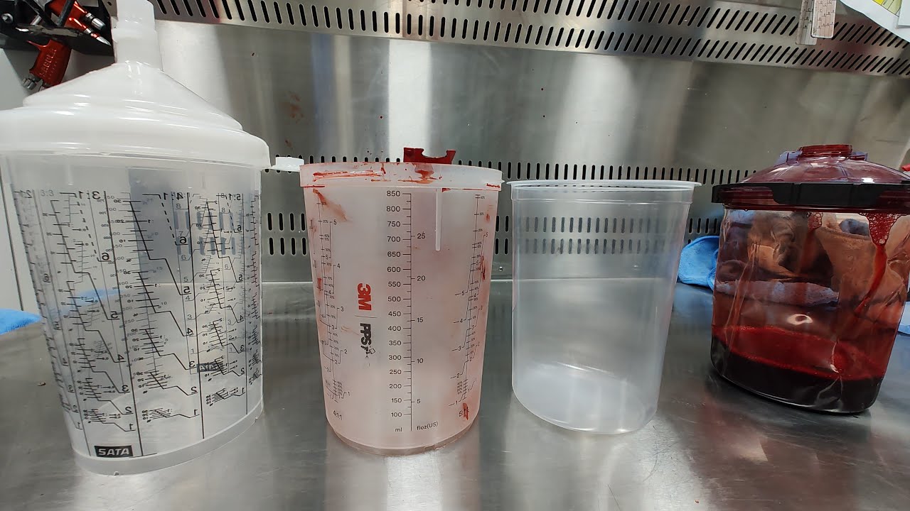 SATA RPS VS PPS2 Disposable Mixing Paint Cups - YouTube