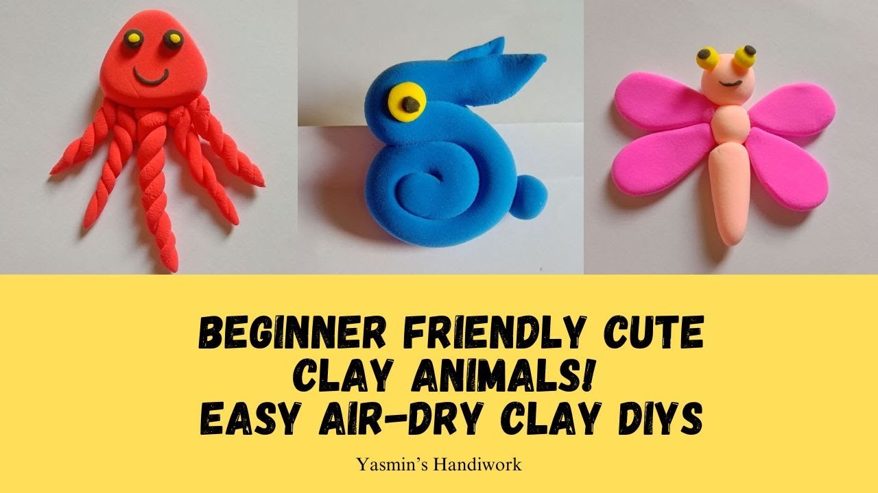 DIY Air-Dry Clay Animals & Insects | Rabbit, Octopus & Dragonfly ...
