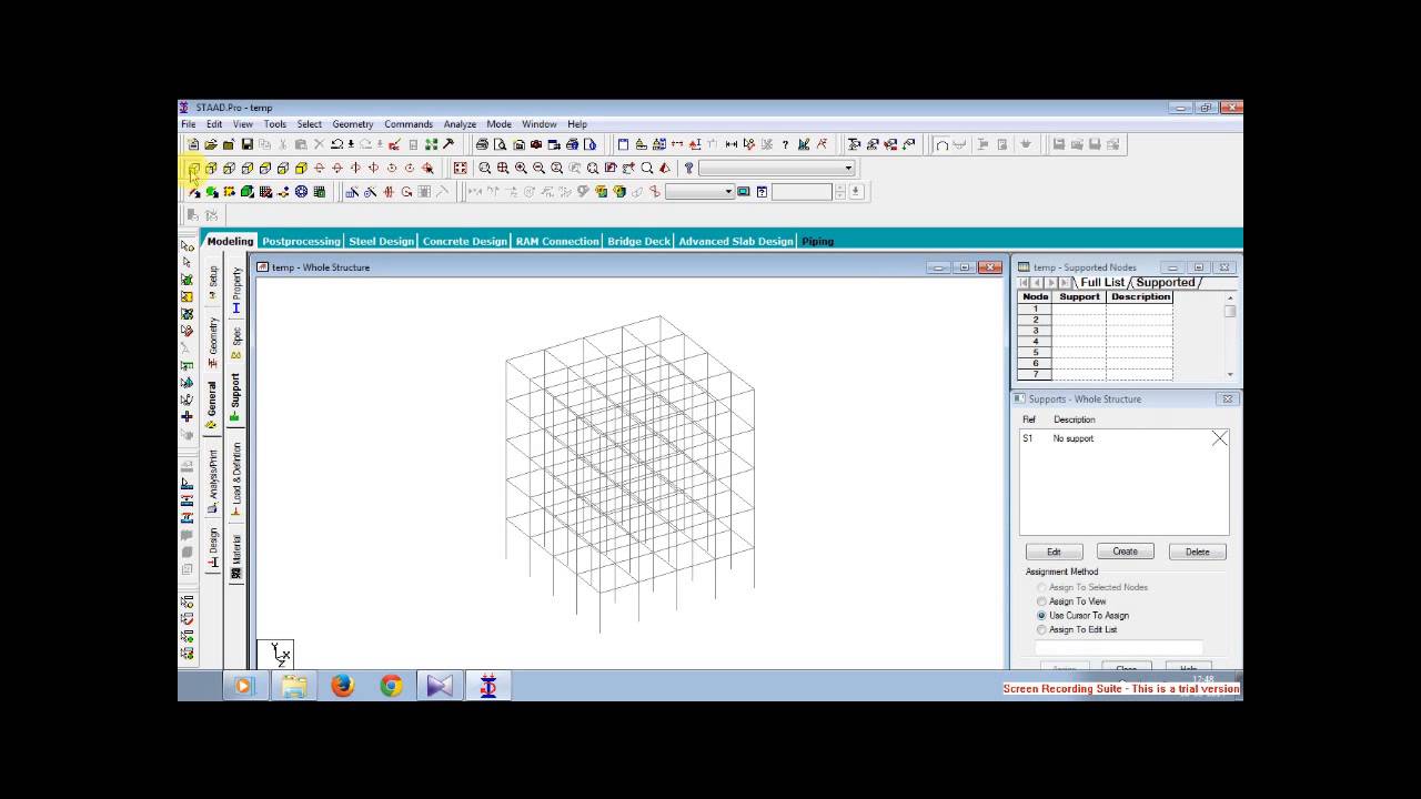 Staad Pro frame structure - YouTube