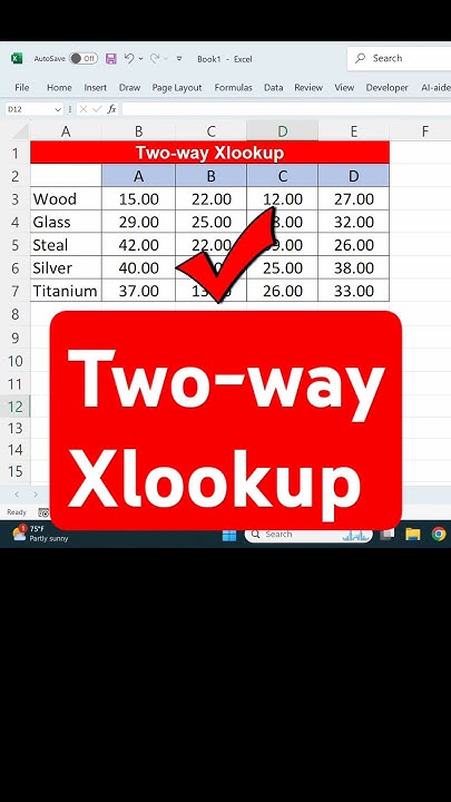 Two-way Xlookup | XLOOKUP | Advance Excel | Excel 365 | #xlookup #advancexcel # ...