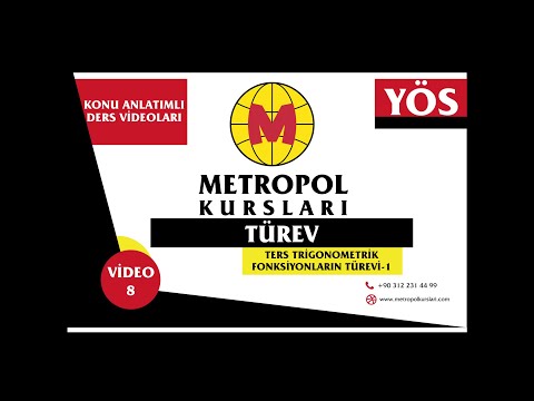 YÖS - Türev - Ters Trigonometrik Fonksiyonların Türevi (1) - Video 8
