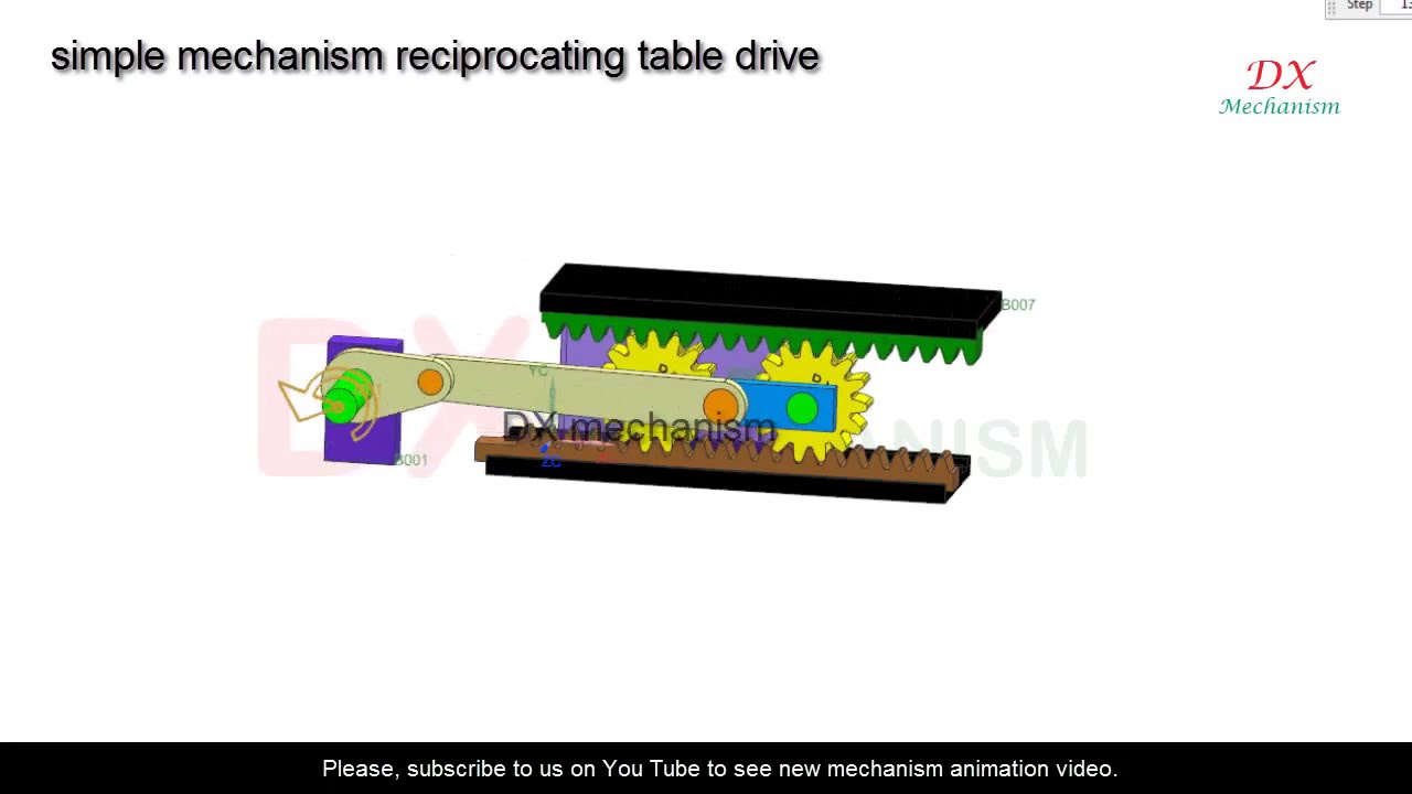 mechanism design simple reciprocating table drive - YouTube