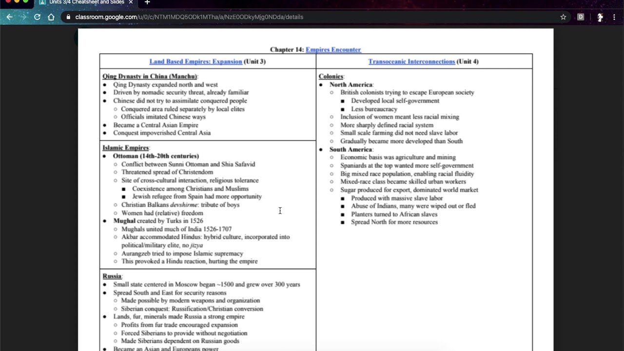WHAP Review: Unit 3 Cheatsheet - YouTube