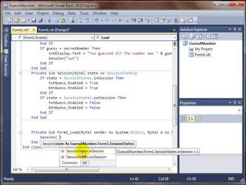 Visual Basic (VB) Guessing Game with Enumeration - YouTube