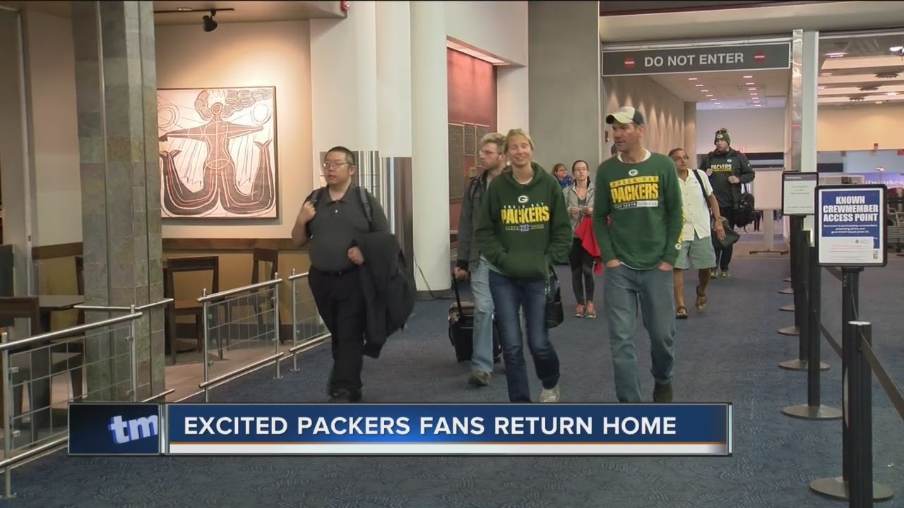 Excited Packers fans return home after Sunday's game - YouTube