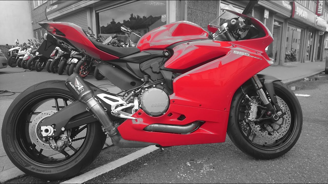 DUCATI PANIGALE 959 AUSTIN RACING EXHAUST - YouTube