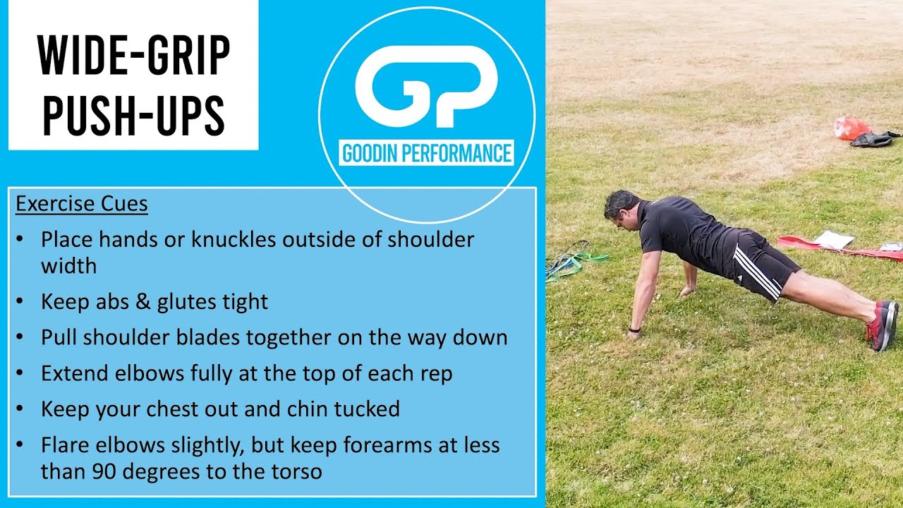 Wide Grip Push-ups: Exercise Demonstration - YouTube