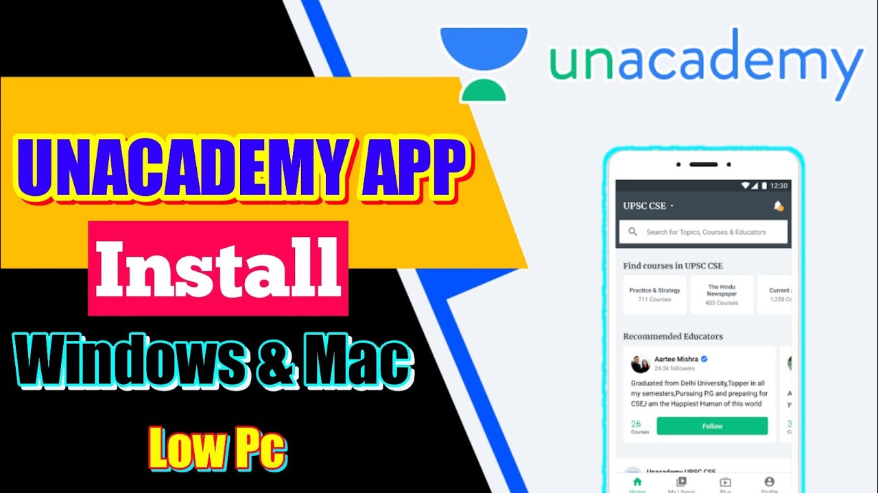 How to run Unacademy App on Windows & Mac | Unacademy app install for ...