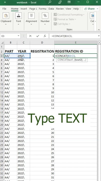 Use Concat Function In Microsoft Excel Shorts Microsoftexcel Exceltips Youtube