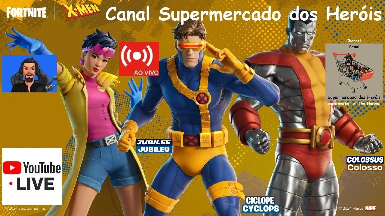 Live 389 - X-Men no Fortnite 4 - Jubileu/ Ciclope/ Colossus ...