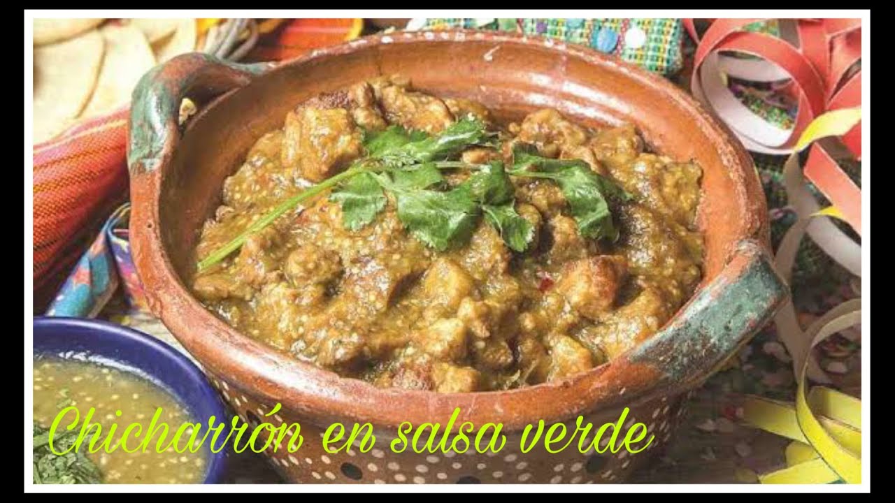 Chicharrón de cachete de cerdo en salsa verde para taquear - YouTube