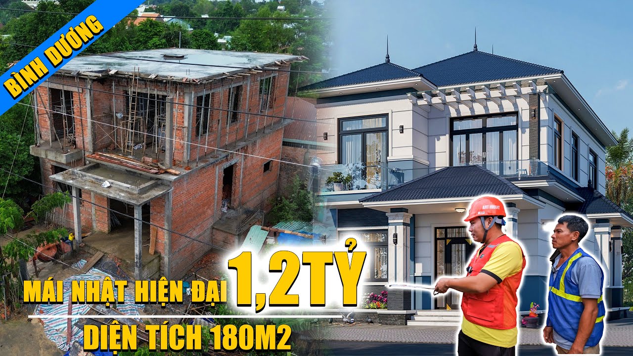 Kiểm tra tiến độ công trình nhà 2 tầng hiện đại, diện tích 180m2 chi ...